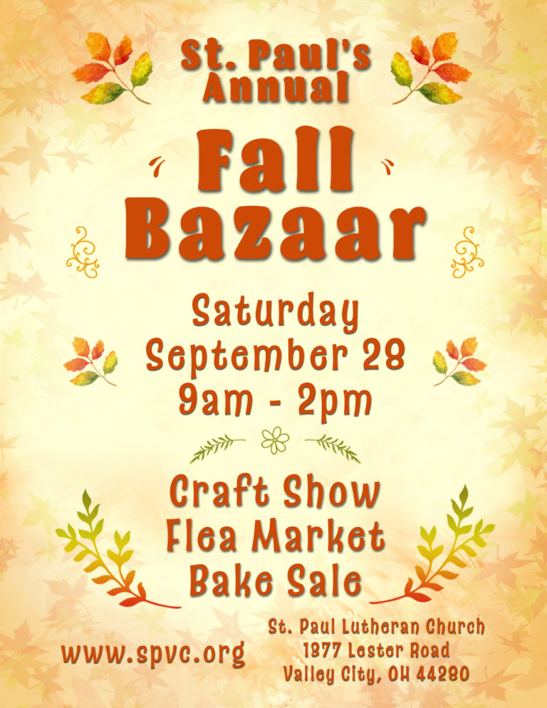 2019 Fall Bazaar - St. Paul Lutheran, Valley City, Ohio